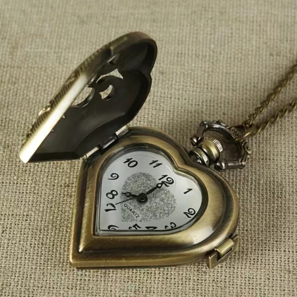 Accessories | New Heart Pocket Watch Battery Included | Poshmark